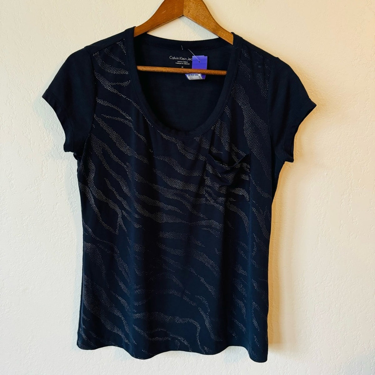 💜 Calvin Klein | navy studded print top – Echo Boutique